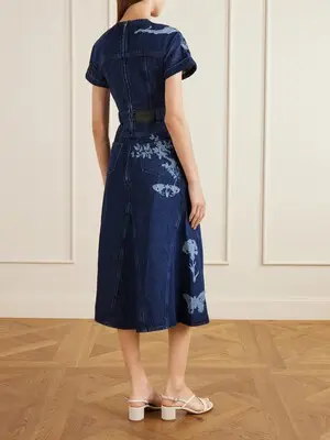Erdem Floral-print Denim Midi Dress