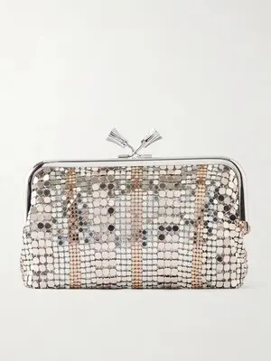 ANYA HINDMARCH Maud Tassel Chainmail Clutch - Silver