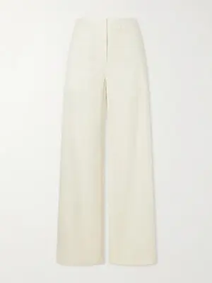 Theory Cotton-poplin Wide-leg Pants - Neutrals