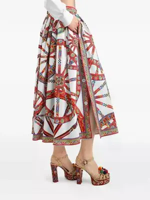 Dolce & Gabbana Carretto Print Poplin Long Skirt