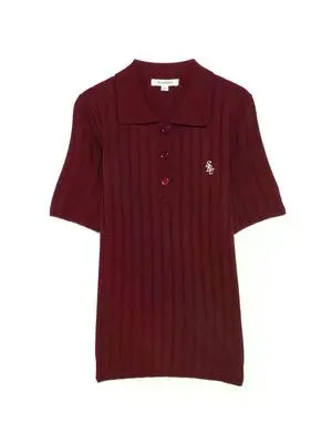 SPORTY & RICH Ribbed-knit Polo Shirt