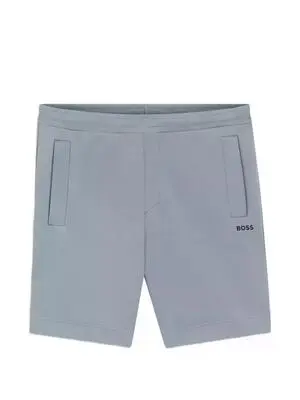 BOSS Logo Embroidered Track Shorts - Blue