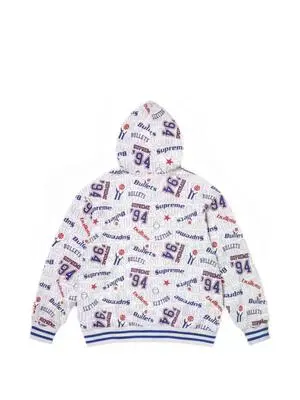 Supreme X Mitchell & Ness Nba Logo-print Zip-up Hoodie