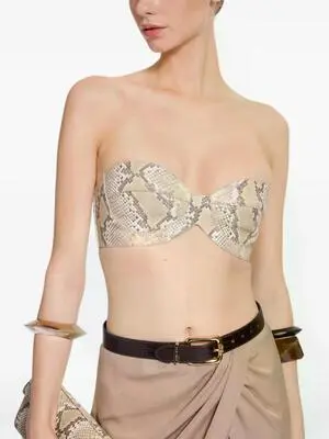 Elie Saab Python-print Leather Bralette