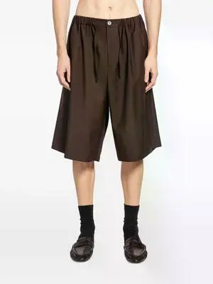 ROSE BURRITO Virgin Wool Shorts - Brown