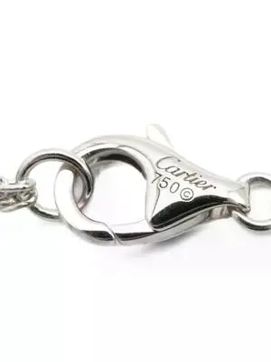Cartier 18k White Gold Diamond Logo Pendant Necklace