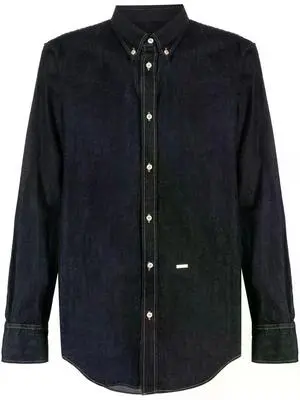 Dsquared2 Logo Plaque Denim Shirt - Blue