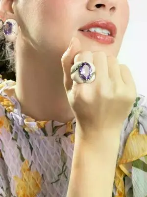 ANDREOLI Diamond Amethyst White Ring