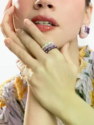 ANDREOLI Diamond Dark Purple Band Ring - Silver