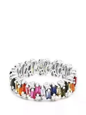 SUZANNE KALAN 18k White Gold Rainbow Sapphire And Diamond Ring