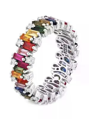 SUZANNE KALAN Rainbow Sapphire And Diamond Ring
