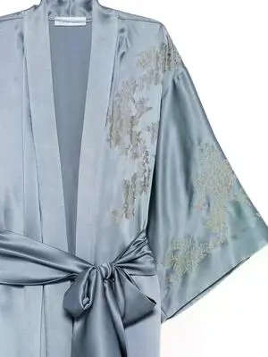 Carine Gilson Lace-trim Silk Robe