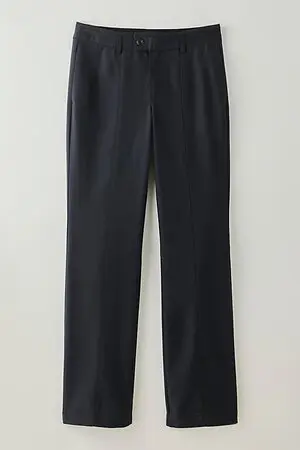 Free People Set On You Slim Solid Trousers At - Black