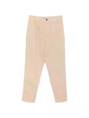 Canali Pleated Cotton Trousers - Neutrals