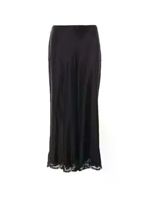 Rixo Crystal Lace-trim Maxi Skirt - Black