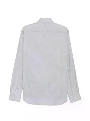 Canali Herringbone-weave Long-sleeve Shirt - Grey