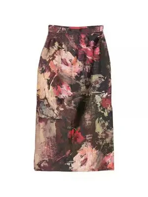 Antonio Marras Floral Print Midi Skirt