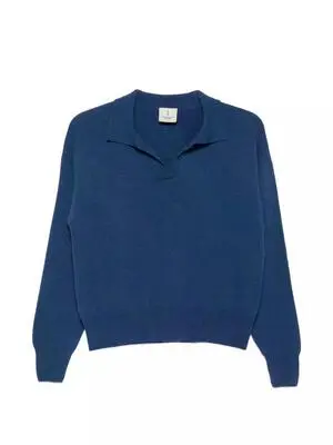 Incentive! Cashmere Famara Polo-collar Sweater - Blue