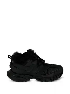 Balenciaga Track Faux Fur-lined Sneakers - Black