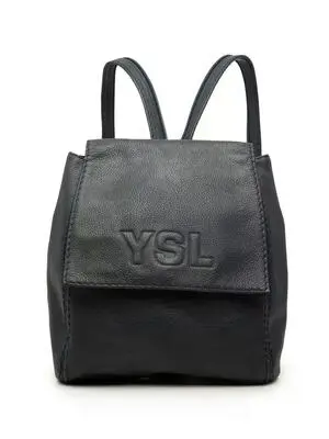 Saint Laurent 2000-2012 Embossed Leather Backpack - Blue