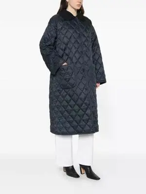 Fabiana Filippi Quilted Contrast Collar Coat