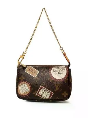 LOUIS VUITTON 2009 Monogram Patch Mini Pochette Accessoires Handbag - Brown