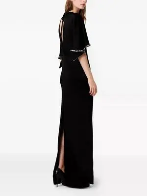 Stella McCartney Crystal-embellished Cape-sleeve Maxi Dress