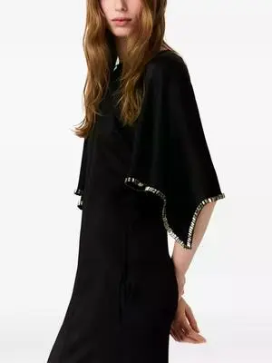 Stella McCartney Crystal-embellished Cape-sleeve Maxi Dress