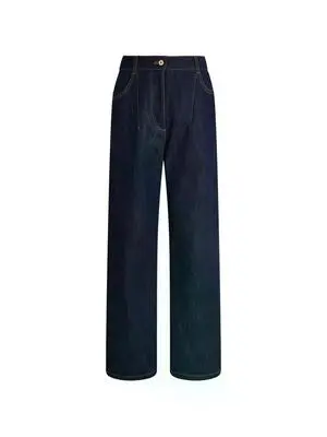 PATOU Boyfriend Contrast-stitch Wide-leg Jeans
