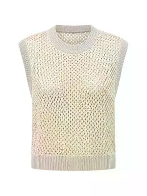 Max & Moi Open-knit Ribbed-trim Sweater