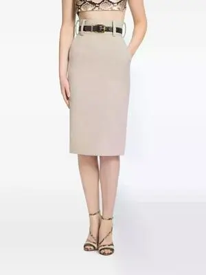 Elie Saab Belted Pencil Midi Skirt