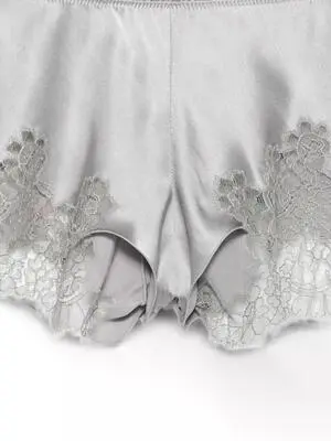 Carine Gilson Lace-trim Silk Shorts - Grey