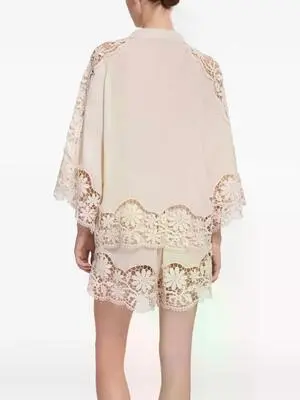 Elie Saab Macramé Silk Blouse