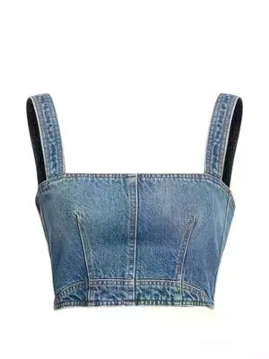 Elie Saab Cropped Denim Top - Blue