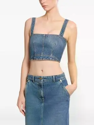 Elie Saab Cropped Denim Top