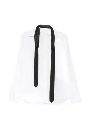 Sacai Poplin Tie Shirt - Neutrals