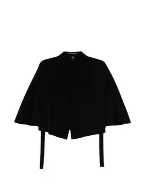 Y’s Crepe-de-chine Cape - Black