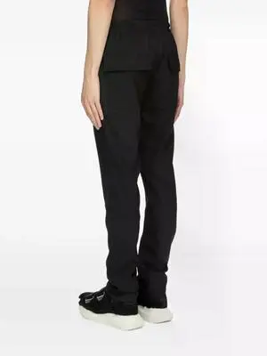 Rick Owens Drawstring Waist Pressed Crease Trousers - Black