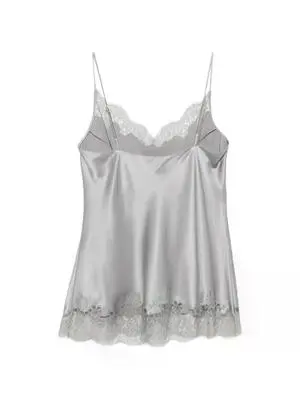 Carine Gilson Lace-trim Silk Blouse