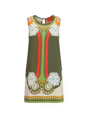 La DoubleJ Ambrosia-printed Mini Dress - Green