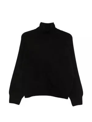 Incentive! Cashmere Connie Ribbed Mock-neck Sweater - Black
