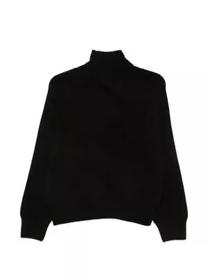 Incentive! Cashmere Connie Ribbed Mock-neck Sweater - Black