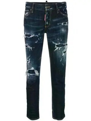Dsquared2 Distressed Cropped Jeans - Blue