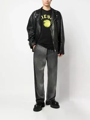 DIESEL® Embroidered-logo Regular Trousers - Grey