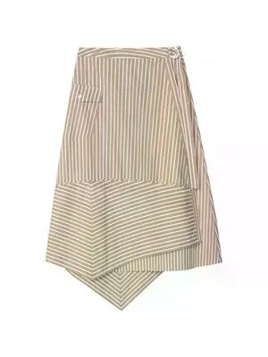 3.1 Phillip Lim Striped Asymmetrical Skirt - Neutrals
