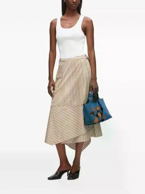 3.1 Phillip Lim Striped Asymmetrical Skirt - Neutrals
