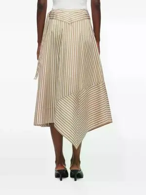 3.1 Phillip Lim Striped Asymmetrical Skirt - Neutrals
