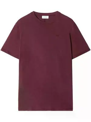 Off-White Logo-embroidered Cotton T-shirt - Red