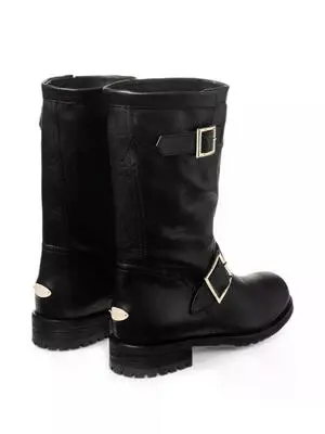 JIMMY CHOO Biker Mid Buckle-strap Boots