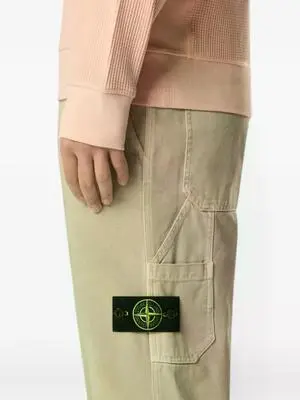 Stone Island Logo-patch Garment-dyed Trousers